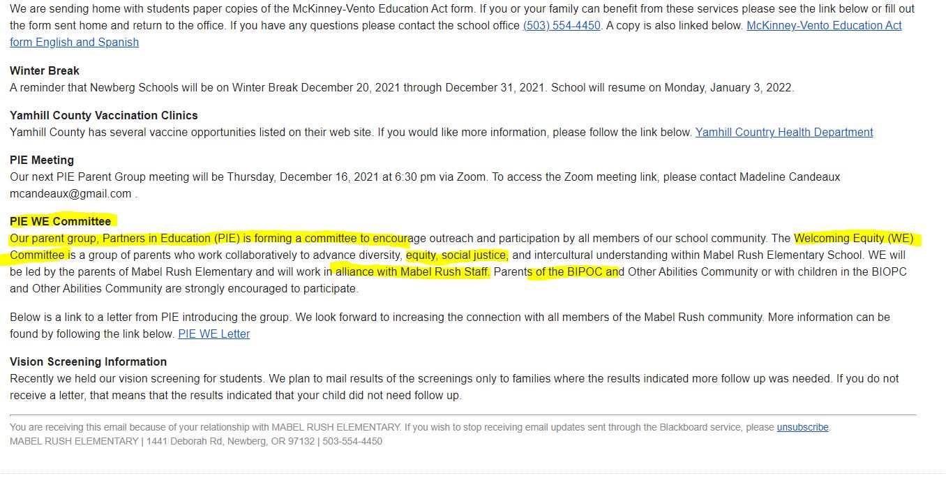 Mabel Rush Elementary School Principal Tim Lauer Promotes Critical Race ...