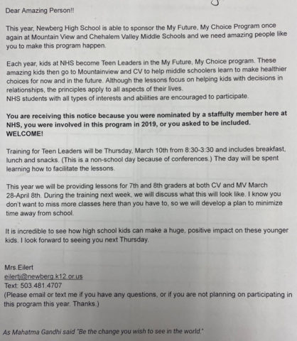 Newberg High School Teachers Use 'My Future, My Choice' Sex Ed To ...
